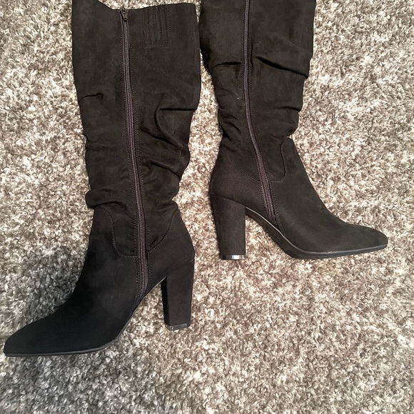 YNOT | Shoes | Womens Black Ynot Compassion Ruched Knee High Boots ...